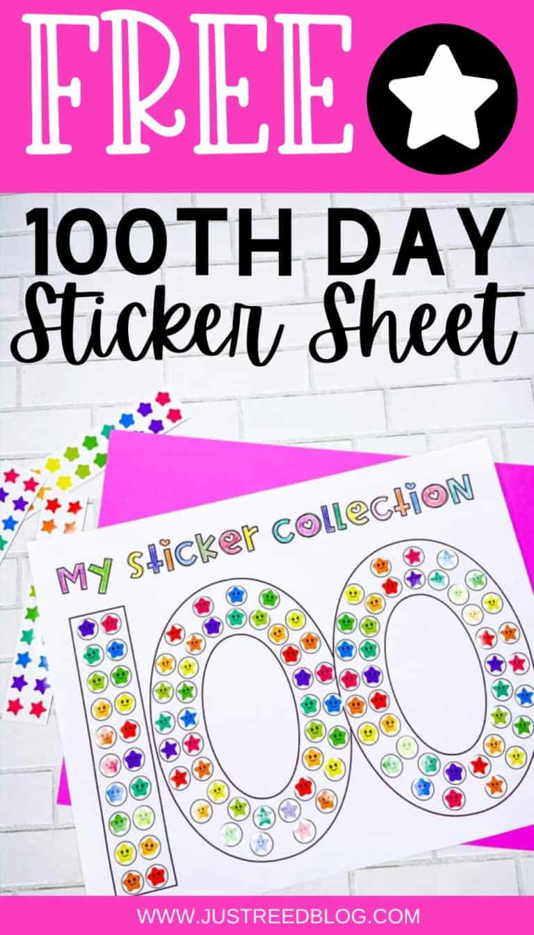 Create a 100th Day of School Sticker Collection - Just Reed & Play