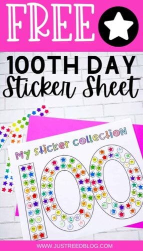 Create a 100th Day of School Sticker Collection - Just Reed & Play