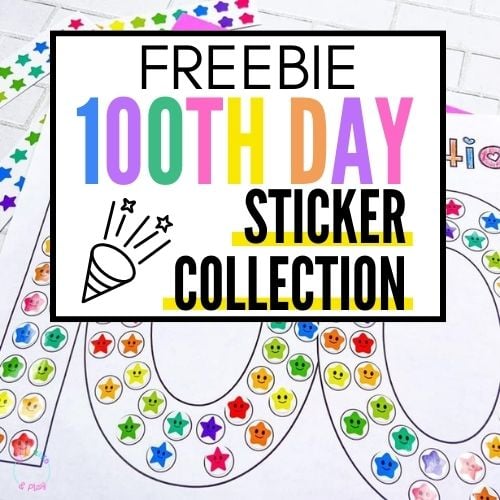 Create a 100th Day of School Sticker Collection - Just Reed & Play