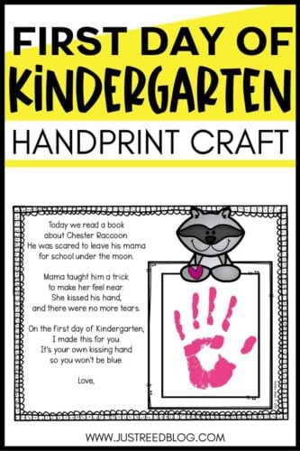 kindergarten kissing hand handprint craft - Just Reed & Play