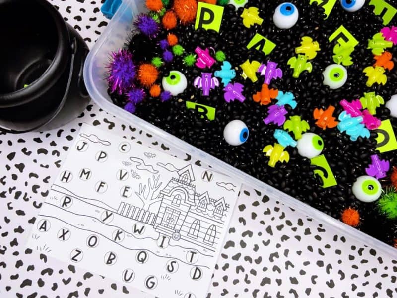 Halloween Themed Sensory Bin Idea - Just Reed & Play