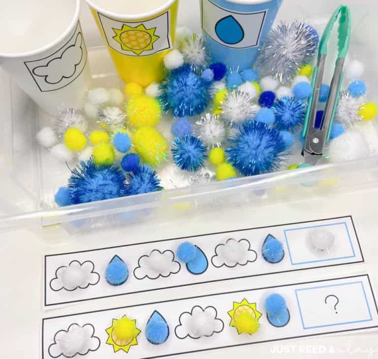 Weather Themed Sensory Bins for Spring - Just Reed & Play