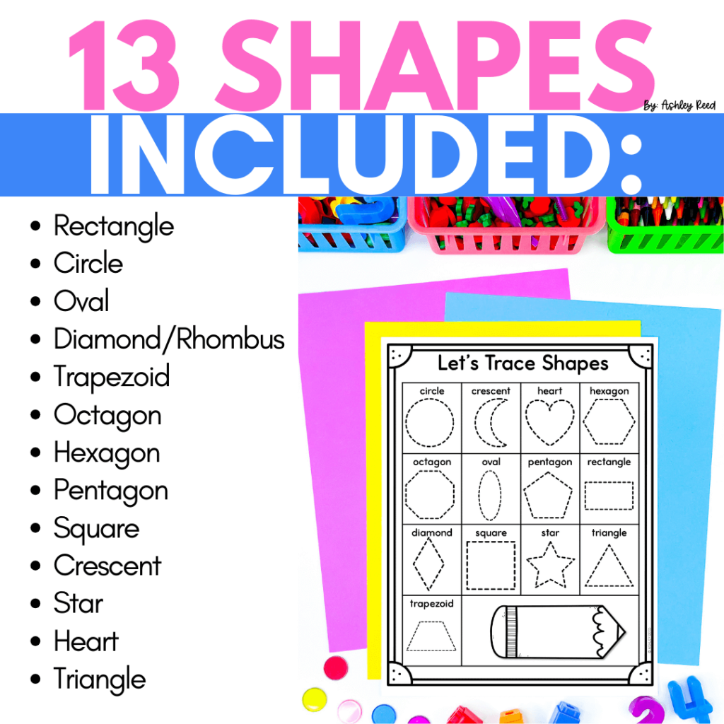 Shape Tracing Printables for Preschool and Kindergarten 2D Shapes ...