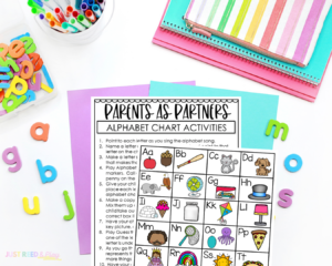 parent engagement alphabet chart activities - Just Reed & Play