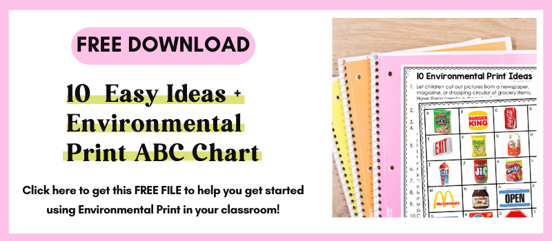 5 Ways Preschool Environmental Print Activities Promote Literacy and ...