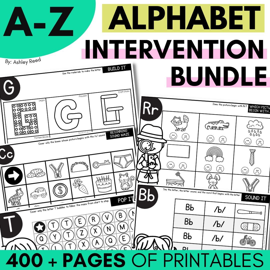 Letter Sound Activities Alphabet Intervention Worksheets and Printables ...